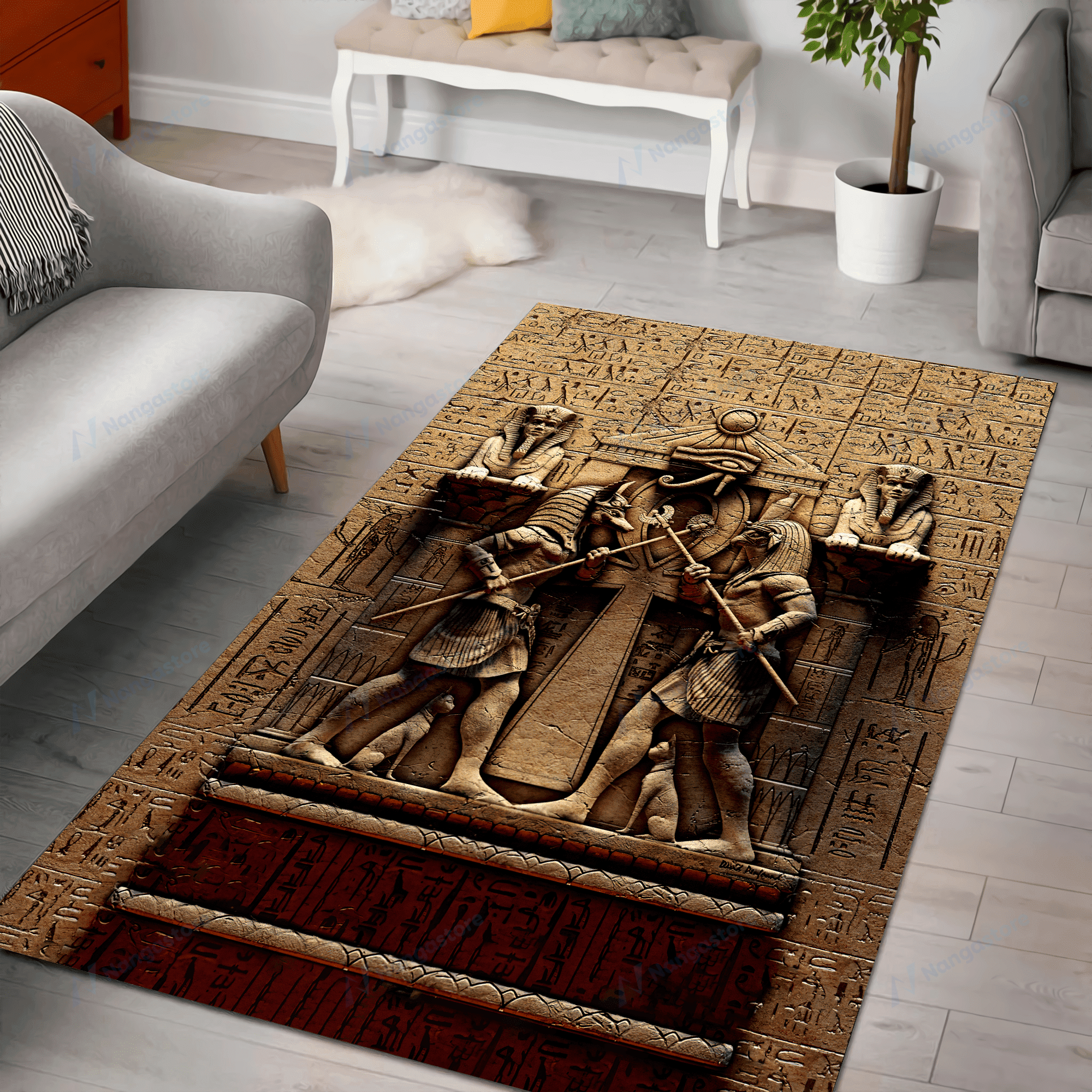 Anubis Ancient Egyptian Mythology Culture Rectangle Rug Home Decor ...